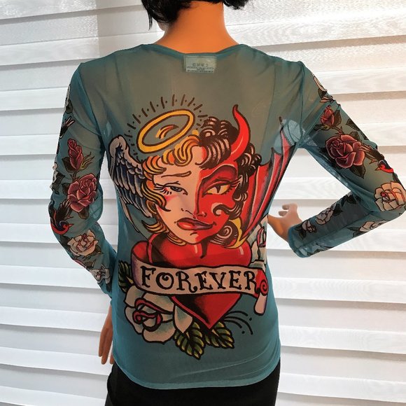 Yellowman | Tops | Tatoo Top | Poshmark